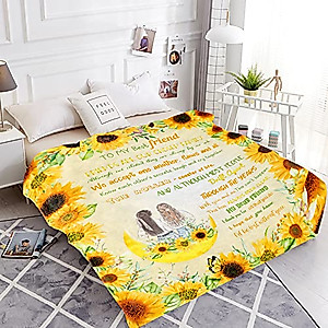 to My Best Friend Blanket,Cozy & Soft Throw Blankets, Best Friend Birthday Gifts for Women,Friendship Gifts for Teen Girls,Besties, Sister, Birthday Gift Throw Blanket 40X50in
