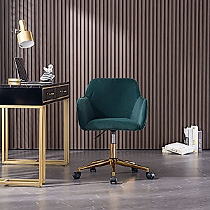 Modern Velvet Fabric Material Adjustable Height 360 revolving Home Office Chair with Gold Metal Legs and Universal Wheels for Home Office