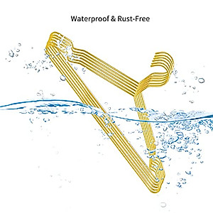 Nature Smile 17 Inches Shiny Gold Metal Clothes Hanger, Coat Hanger, Suit Hanger, Dress Hanger with Big Notches Pack of 10,Gold