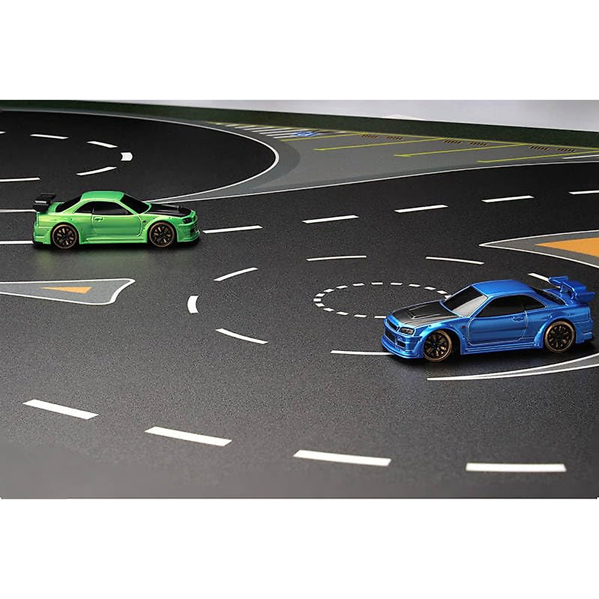 CALLPHA Race Track Scene Mat Vehicles Model Turbo Racing 1/76 Mini RC Car Parts Plastic Rubber Race Track (90 * 60cm)