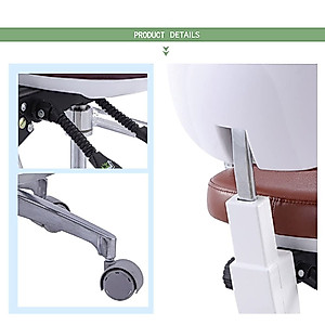 Medical Dental Stool Dentist Chair PU Leather Auxiliary Stool Chair with Armrest Height-Adjustable Doctor Chair Suitable for Dentist and Office