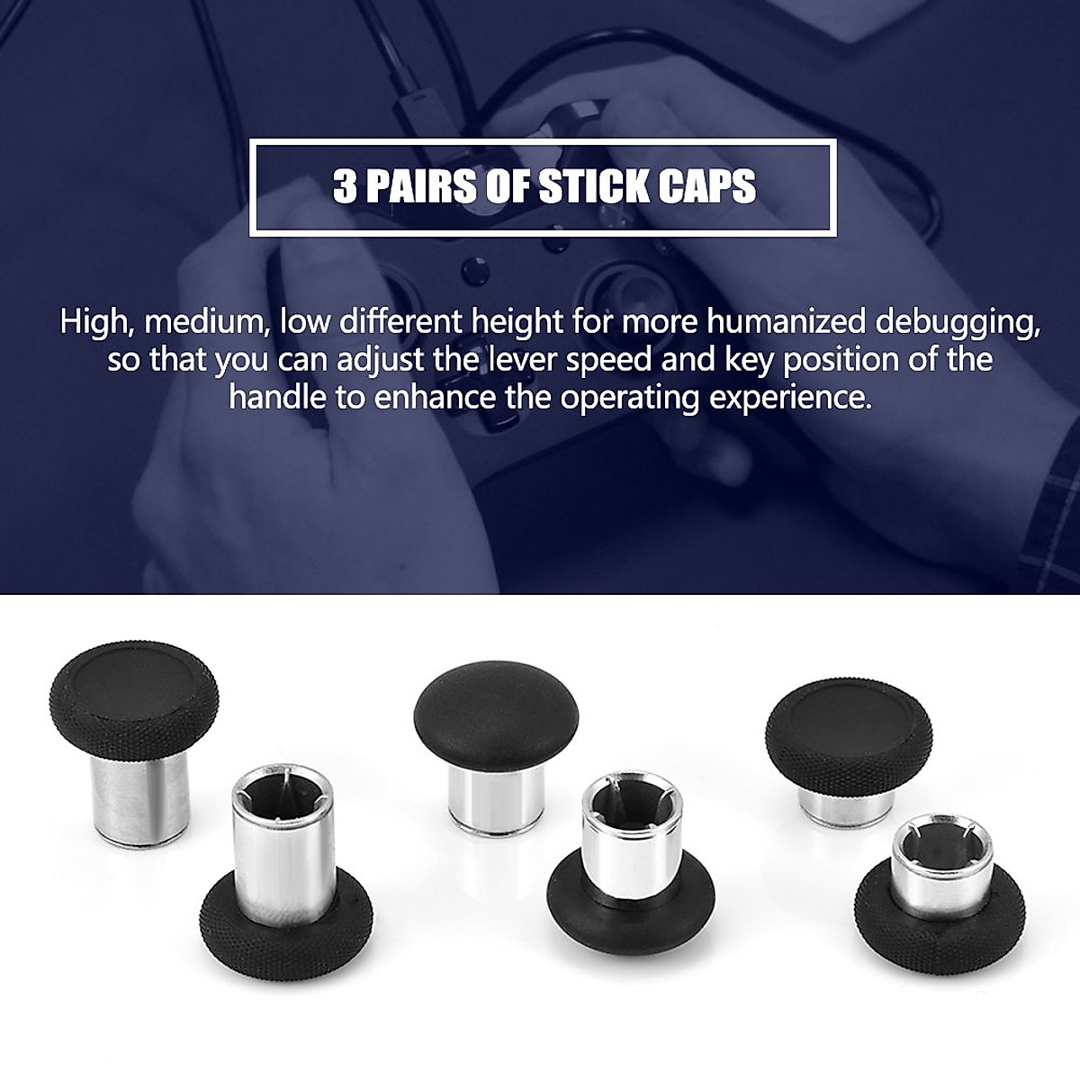 Bewinner Professional Replacement Button Kit with 3 Pairs of Top, Middle and Bottom and 2 Metal Buttons for/ONE Controller