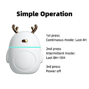 Warm and Sweet Diffuser with Ultrasonic Tech,USB-Powered Portable Diffuser for Essential Oils,Room air fresheners with 7-LED Color Changing for Car Home Office Bedroom