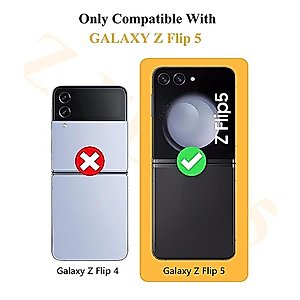 ATATOO for Samsung Galaxy Z Flip 5 Case with Ring & Kickstand & Built-in Screen Protector, Ultra-Thin Case Support Wireless Charging Durable Shockproof Anti-Slip Phone Case for Galaxy Z Flip 5, Purple