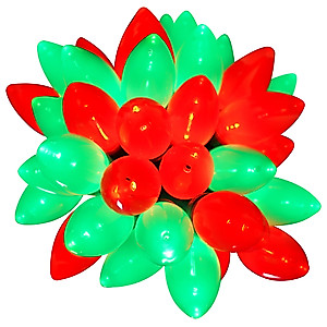 RECESKY C7 Bulbs Halloween String Lights with Built-in Timer - 50 LED 24ft Purple Orange Battery String Lights for Outdoor, Indoor Decor, Fairy Garden, Bedroom, House, Halloween Party Decorations