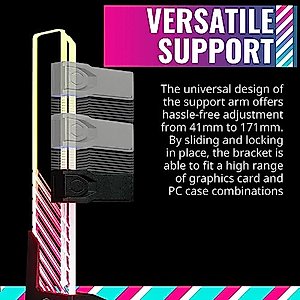 Cooler Master MasterAccessory ARGB GPU Support Bracket, Edge-Lit ARGB Tempered Glass, Universal GPU Bracket, Multiple Orientations (MCA-U000R-GSBTG-00)