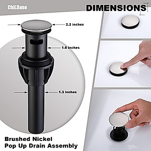 Widespread Bathroom Faucet with Sink Drain and Supply Hose, Brushed Nickel 3 Hole Faucet for Bathroom Sink, ChiLDano Satin Nickel 2-Handle Bathroom Faucet CH2183BN