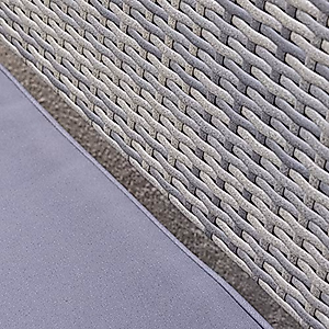 VIFAH V1924 Gabrielle All-Weather Resin Wicker Lounge Patio Sofa Storage Bench in Grey with Cushion, Gray
