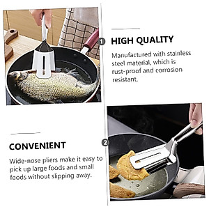 FUNOMOCYA 1pc Stainless Steel Spatula Clip chinese wok spatula Stainless Steel Food Tongs Pancake Shovel steak tongs bread tongs spatulas for nonstick cookware Kitchen Gadget fried Noodle