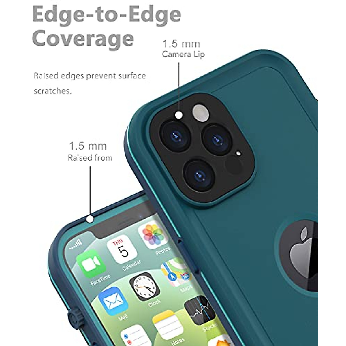 LOVE BEIDI Design for iPhone 12 Pro Max case Waterproof 6.7'', Full Body Shockproof Phone Case for iPhone 12 Pro Max Case with Screen Protector, Dust Proof Cover for iPhone 12 Pro Max (Turquoise)