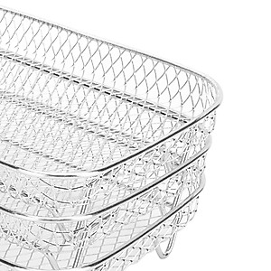 Tnfeeon 3 Layer Fryer Grilling Rack, Stainless Steel Stackable Cooling Rack for Baking Cooking Grilling
