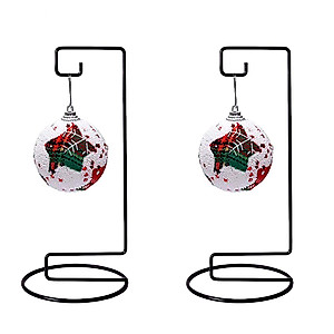 YY YEARCHY Ornament Display Stand Iron Hanging Stand Flower Pot Rack Holder Pothook for Hanging Glass Globe Air Plant Terrarium Witch Ball Home Wedding Christmas Decoration (9.07"x4.13"x4.13", Black)