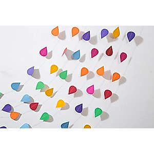 Rainbow Raindrop garland, Paper raindrops, Raindrop paper garland, Nursery decor,April showers,Spring garland,Raindrop baby shower,