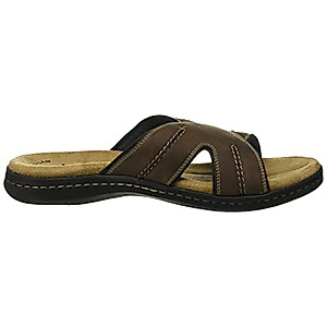Dockers Men's Slide Sandal, Dark Brown, 10 Wide