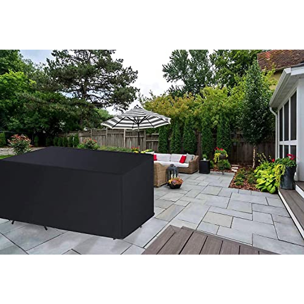 Skyour Patio Table Furniture Set Covers Square/ Rectangular Waterproof Outdoor Indoor Dustproof Garden Table Chair Sofa Furniture Set Cover Protector (121x54x39in)