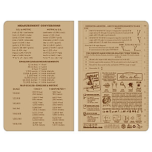 Rite in the Rain All Weather Tan Tactical Field Notebook, 4 5/8" x 7" Soft Cover Weatherproof Notepad, Universal Page Pattern, Reference Pages (No. 980T)
