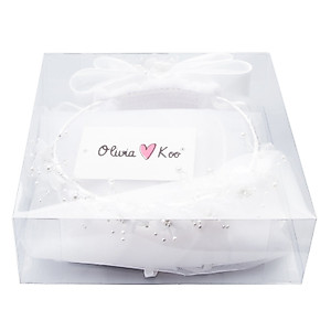 OLIVIA KOO Girls First Communion White Floral Wreath Veil