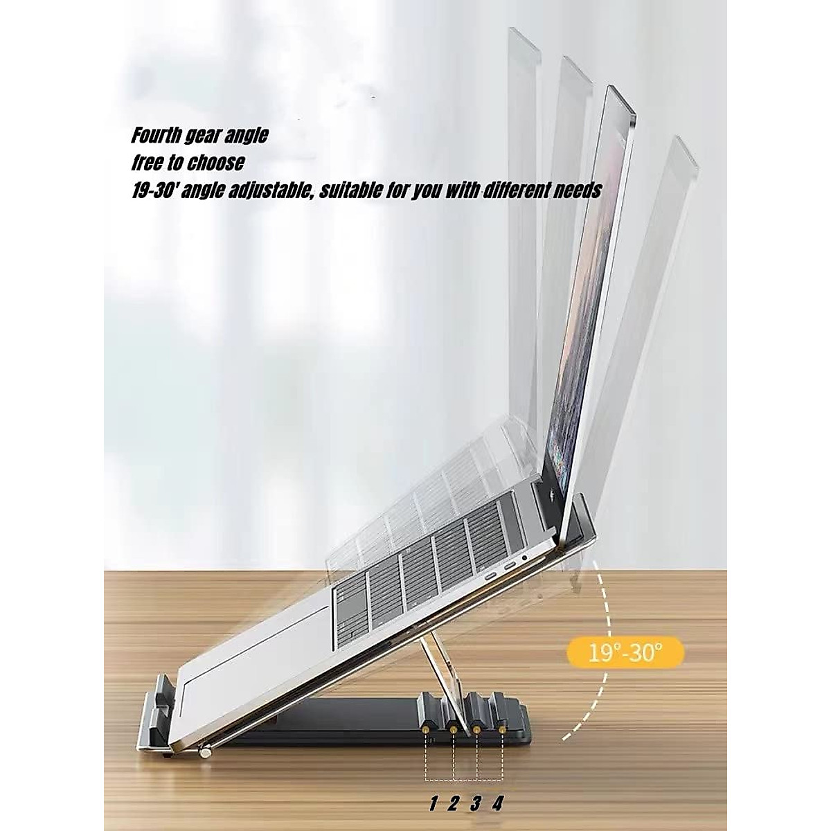 Eripanmio Adjustable Laptop Stand，Upgraded Aluminum Computer Holder Compatible with 10-15.6" Laptops