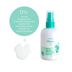 Offspring Baby Bum Spray - Rinse Free, Organic and All-Natural Hygiene Wash with Aloe and Lavender for Gentle Cleaning of Diaper Area Rinse-Free Baby