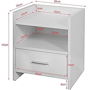 HIGOH Bedside Table Wooden Solid Bedside Cupboard Book Shelf Modern Bedside Cabinet Living Room Bedroom Furniture Nightstands Makeup Dresser HWC (Color : 01)