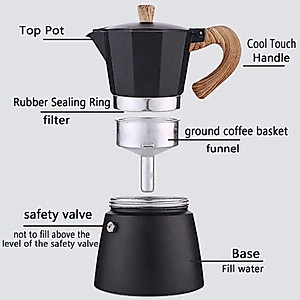 Cafecito Espresso Coffee Moka Pot | 6 Espresso Cup Moka Pot - 10 oz Manual Cuban Coffee Percolator | Italian Espresso Greca Coffee Maker | Stovetop Espresso Maker | Cafetera Cubana