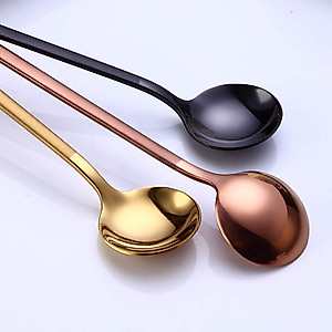 BENEKIY 10 Pack Espresso Spoons,Black Plated Stainless Steel Mini Teaspoons Set for Coffee Sugar Dessert Cake Ice Cream Soup Antipasto Cappuccino