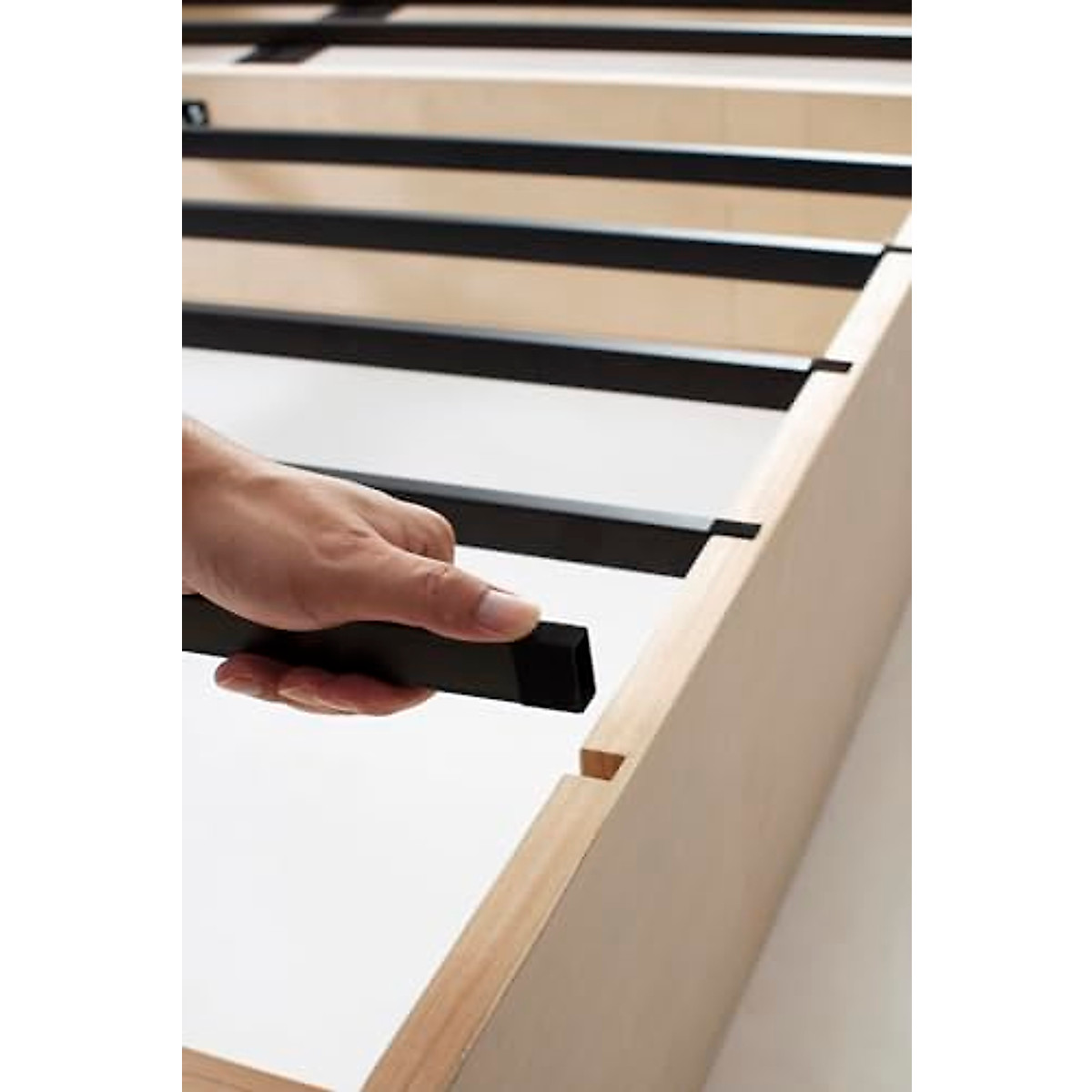 Panana 5 Inch Metal Box Spring Bed Base/Heavy Duty Steel with Fabric Cover/Mattress Foundation/Wooden Frame Easy Assembly,Twin,White