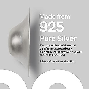Love Noobs Silver Nursing Cups, Soothing Nipple Shields for Nursing Newborn Babies, Nickel-Free, Pure Silver Nipple Shield, Silver Nipple Covers Breastfeeding Essential, Regular, 1 Pack