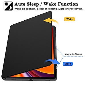 Soke Case for Samsung Galaxy Tab S9 2023 [SM-X710/X716B/X718U]-Premium Shock Proof Stand Folio Case, Multi-Viewing Angles, Soft TPU Back Cover for Galaxy Tab S9 11 inch Tablet, Black