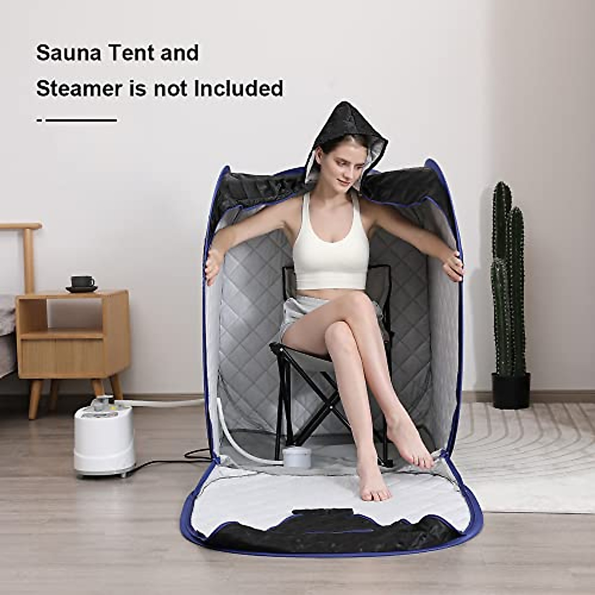 Smartmak Fast Folding Chair, Reinforced, Suitable for Sauna, Beach and Picnic - Grey