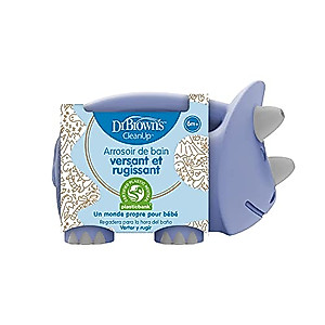 Dr. Brown's CleanUp Dino-Pour Bath Rinse Cup, 0m+ with Sit & Splash Non-Slip Bath Stickers, 15 Count, Dino Design, and Pour & Roar Watering Can, 6m+, BPA Free, Certified Plastic Neutral