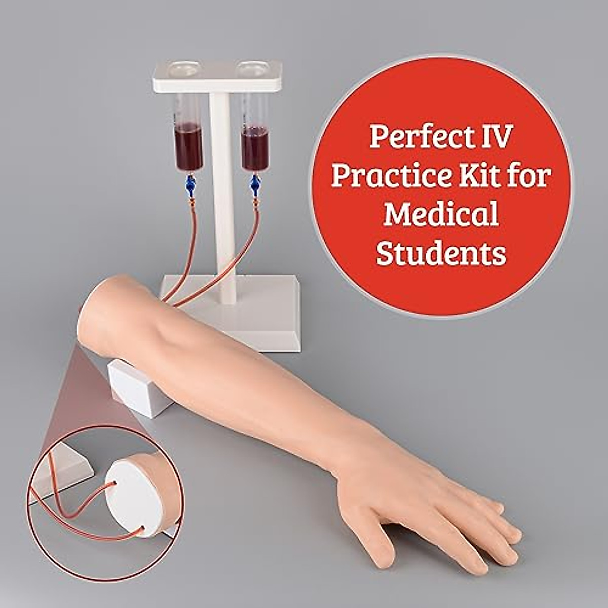 SimCoach Intravenous Practice Arm, Phlebotomy Practice Kit, IV Venipuncture Training Arm for Injection and Infusion, Medical EducationTraining Model
