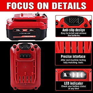 TenHutt 【Upgrade】 2Pack 20V 6.0Ah Replacement Battery for Craftsman V20 Lithium Ion Battery for CMCB205 CMCB204 CMCB206 CMCB202 CMCB201 20V Cordless Power Tools Craftsman 20V Battery