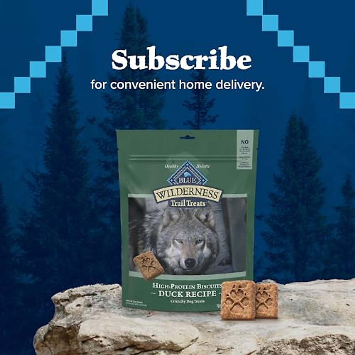 Blue Buffalo Wilderness Trail Treats High Protein Grain Free Dog Biscuits Crunchy Dog Treats, Duck Recipe, 24-oz Bag
