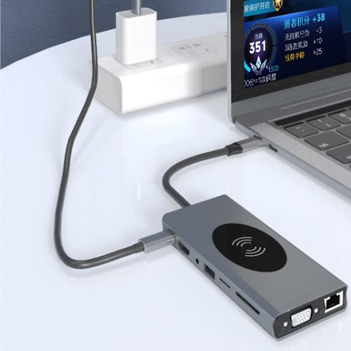 14 in 1 USB 3.1 Type-C HUB USB -C to HDMI 4K 30Hz VGA 100W PD Charging Adapter RJ45 Audio SD TF Card Reader USB 3.0 Hub for MacBook Nintendo Samsung Dex