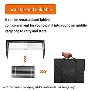 PHYESUVIN Universal Wind Screen/Guard and Griddle Warming Rack Set Fit for Griddle from 22" to 28" Without Hood, Griddle Accessories for Blackstone 22", 28" Griddle and Other Griddle with Rear Grease