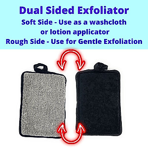 2 Pcs Set Exfoliating Glove Mitt Body Scrubber Pad for Smooth and Glowing Skin - Machine Washable - Dual Sided Dead Skin Remover for Better Absorption of Moisturizers