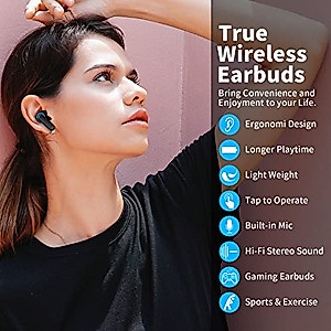Bluetooth 5.3 Headphones for Samsung S22 S23 Ultra,True Wireless Noise Canceling Earbuds,Bluetooth Earbuds Earphones,Sweat Resistant,Built-in Microphone,Deep Bass for Galaxy S22 S21 S20 FE A53 A12 A13