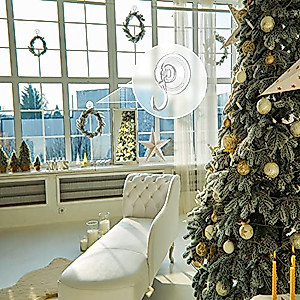 VIS'V Wreath Hanger, Large Clear Heavy Duty Suction Cup Wreath Hooks with Wipes 22 LB Removable Strong Window Glass Door Suction Cup Wreath Holder for Halloween Christmas Wreath Decorations - 8 Pcs