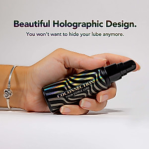 Body Connection Lubricant Oil 100% Organic Coconut Oil with Vitamin A & E - for Sex, Foreplay, or Massages - Safe for Sensitive Skin - Your Edible Lube - 60ml / 2oz