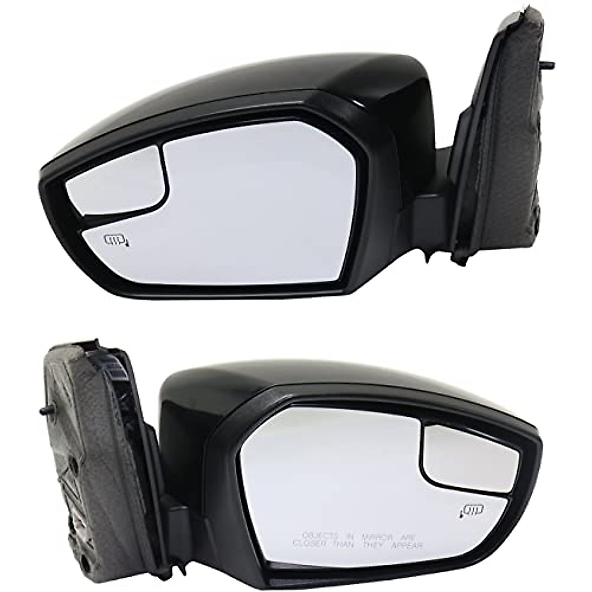 Kool Vue Driver & Passenger Side Power Heated Mirrors for Ford Escape 2017-2019 Without Signal Light, Blind Spot Monitor, Memory & Puddle Lamp Paintable