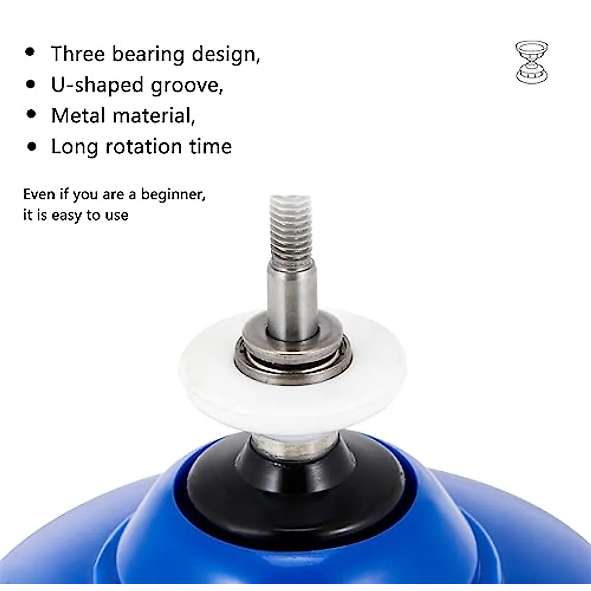 Erencook Chinese Yoyo Diabolo with Whistle Sound ,Triple Bearings Diabolo Chinese Yo-yos Juggling Toys Colorful Diabolo with Diablo Sticks, Diabolo String&Net Bag (Blue)