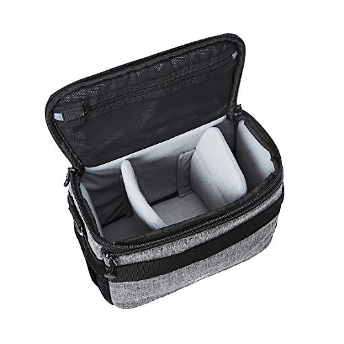 Amazon Basics Compact Camera Shoulder Bag for SLR/DSLR with Waterproof Rain Cover - 10 x 9 x 4 Inches, Gray, Solid