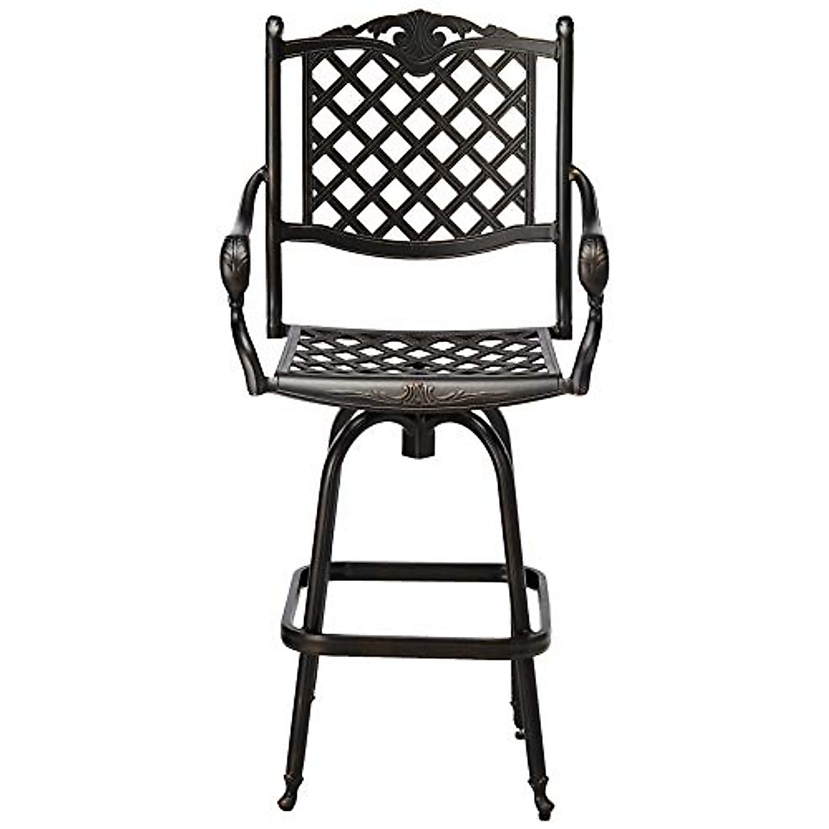 Christopher Knight Home Avon Outdoor Cast Aluminum Bar stool, Shiny Copper