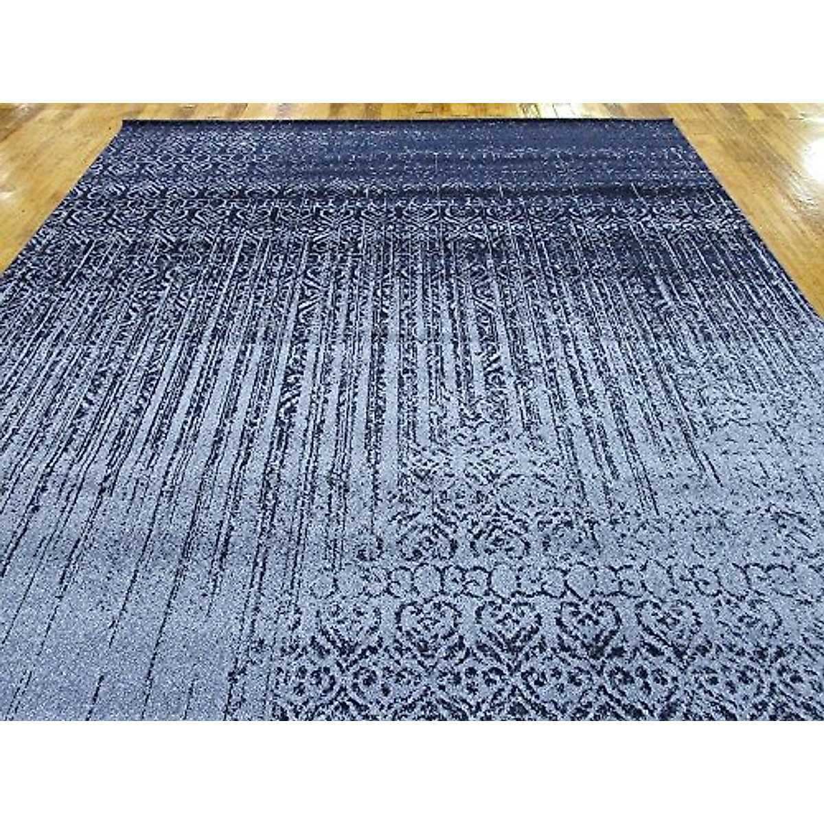 Unique Loom Del Mar Collection Area Rug-Transitional Inspired with Modern Contemporary Design, Rectangular 9' 0" x 12' 2", Blue/Navy Blue