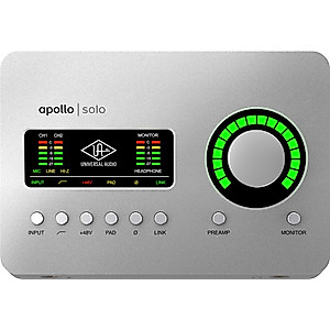 Universal Audio Apollo Solo Heritage Edition (APLS-HE) and Audio-Technica ATH-M50X Professional Studio Monitor Headphones