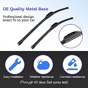 26" 17" 12" Windshield Wiper Blades Replacement for Honda CR-V CRV 2022 2021 2020 2019 2018 2017 Premium All Weather Wiper Blade (3 of Set)