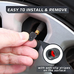 Plastic Tire Valve Stem Covers Schrader Valve Caps Gun-Gray with O-Ring Rubber Seal Wheel Rim Valve Stem Covers Universal for Car SUV Truck Motorcycle Bike and Bicycle (10 Pack)