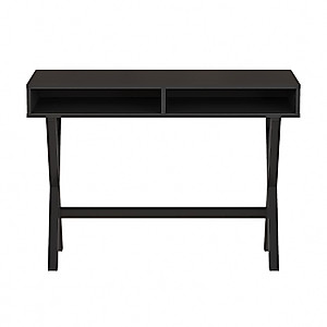 Flash Furniture Dolly Computer Desk - Black Writing Desk with Open Storage Compartments - 42" Long Home Office Desk Table for Bedroom