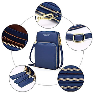 myfriday Small Crossbody Cell Phone Bag for Women, Mini Over Shoulder Handbag Purse with Credit Card Slots